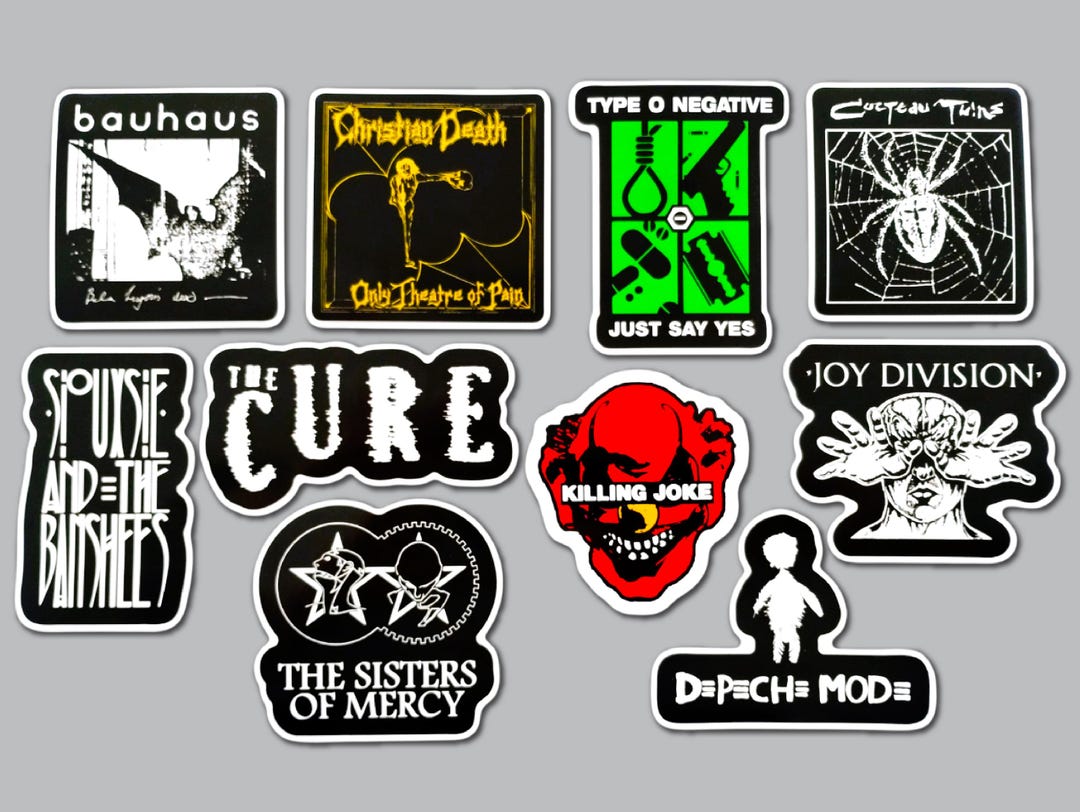 Goth / Gothic Sticker Pack (10 Stickers) SET 3 Vinyl Decals 80's New ...