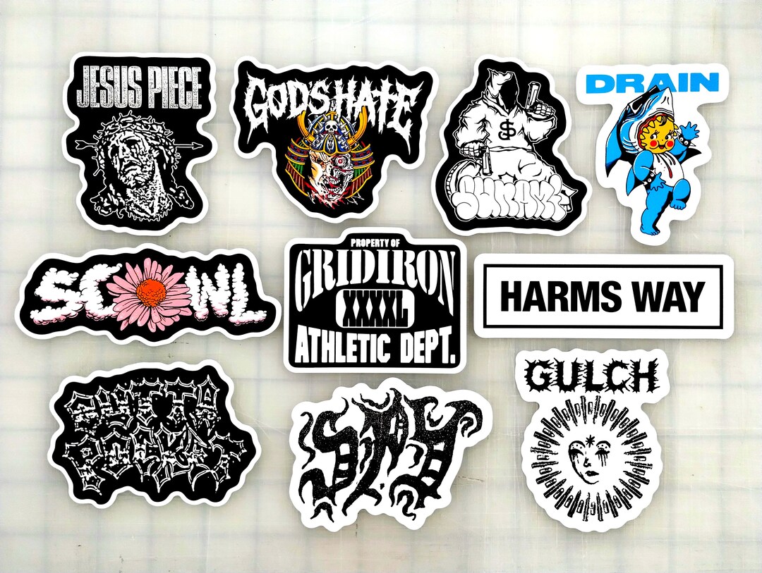 Hardcore / Punk / Metal Sticker Pack (10 Stickers) SET 5 Vinyl Decals ...
