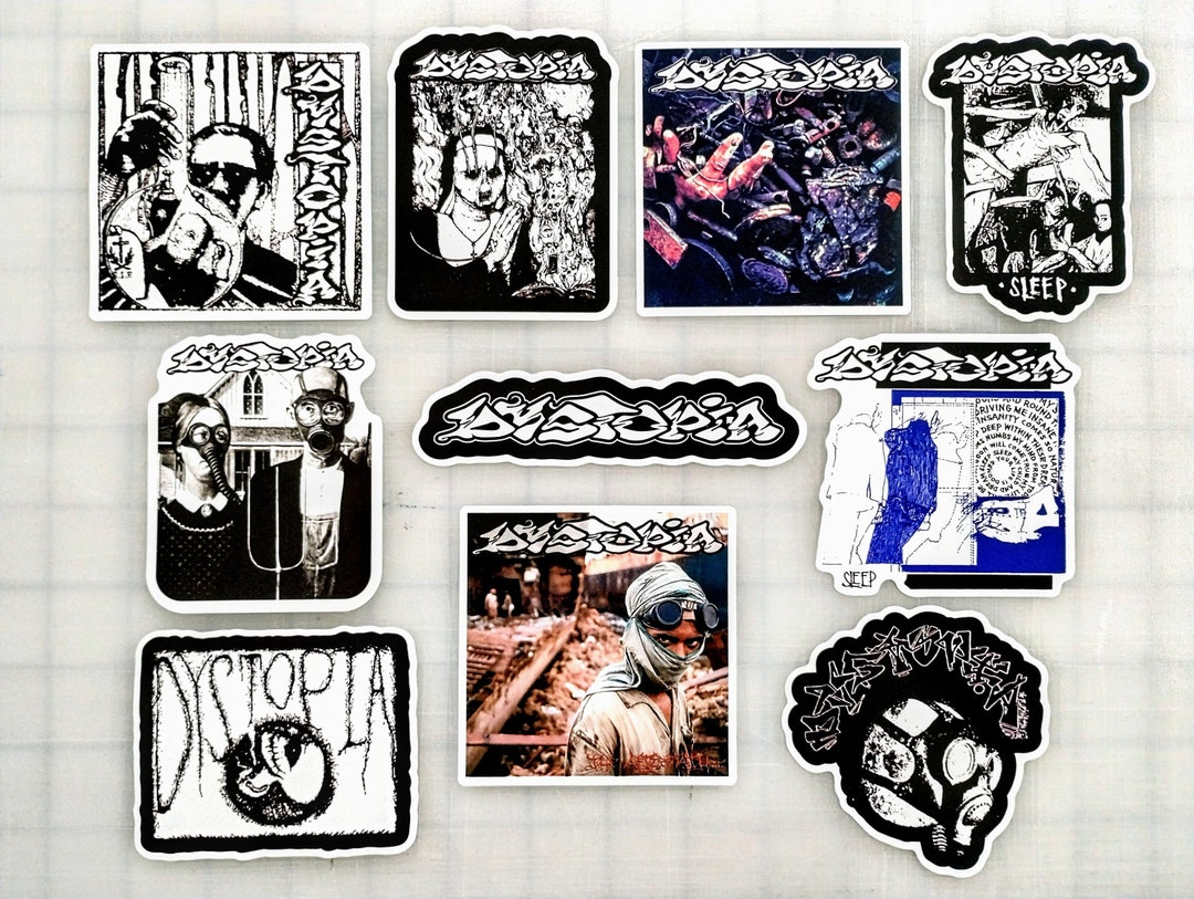 Dystopia / Crust Punk Band Sticker Pack 10 Stickers Grindcore ...