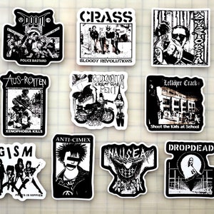 Crust Punk Sticker Pack 10 Stickers SET 15 Vinyl Decals Anarcho Crusty ...