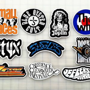 Classic Rock Sticker Pack 10 Stickers SET 2 Vinyl Decals Legends Guitar ...
