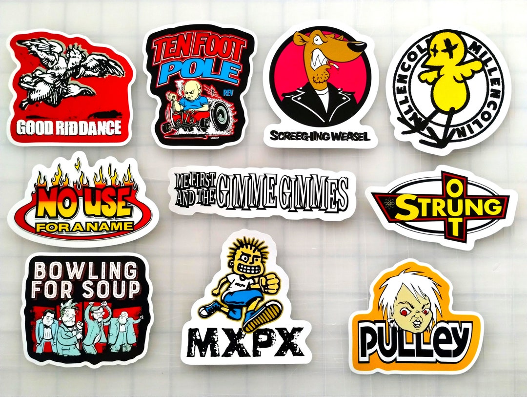 Melodic Punk / Skate Punk / Pop Punk Sticker Pack 10 Stickers Set 1 ...