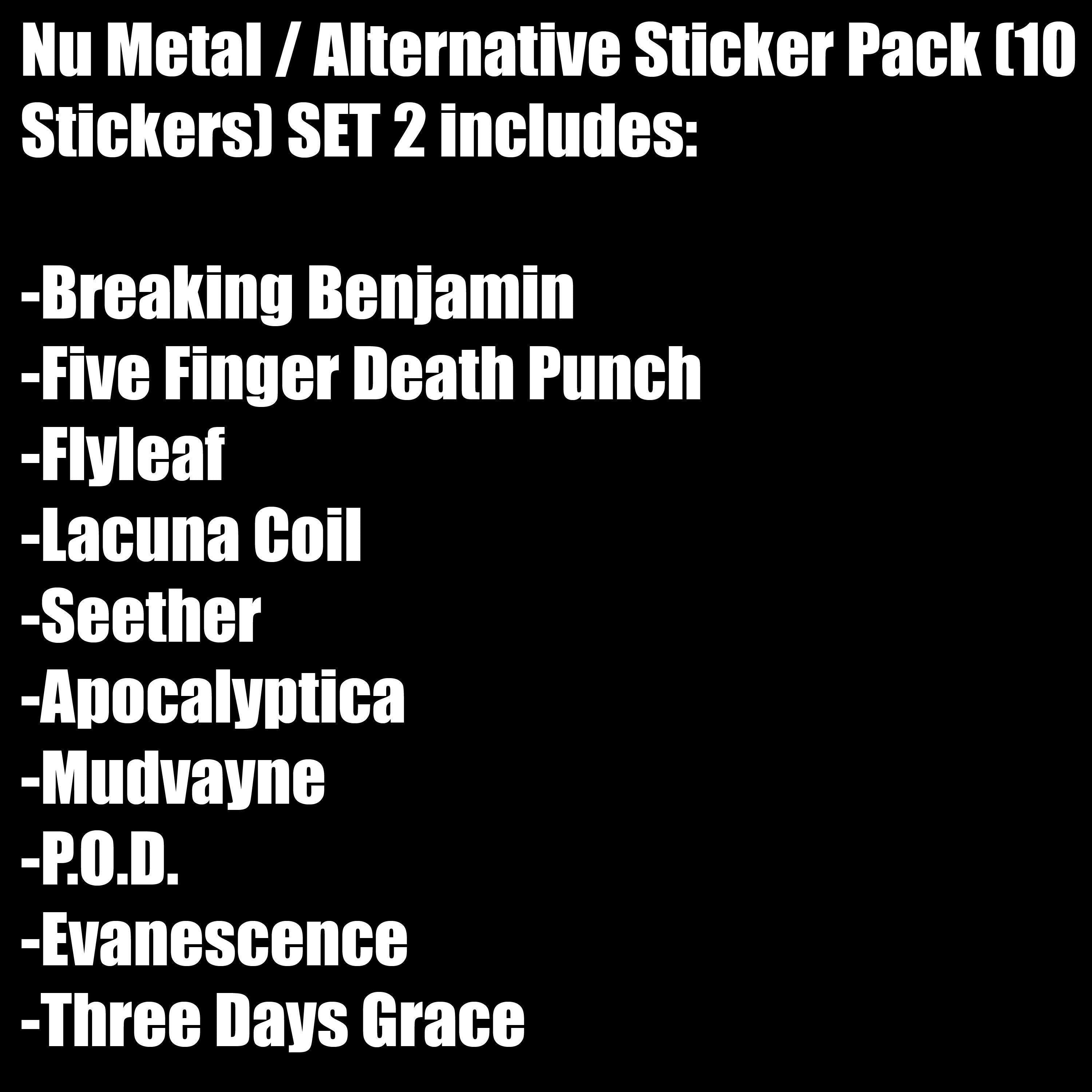 Nu Metal Sticker Pack 10 Stickers Set 2 - Etsy