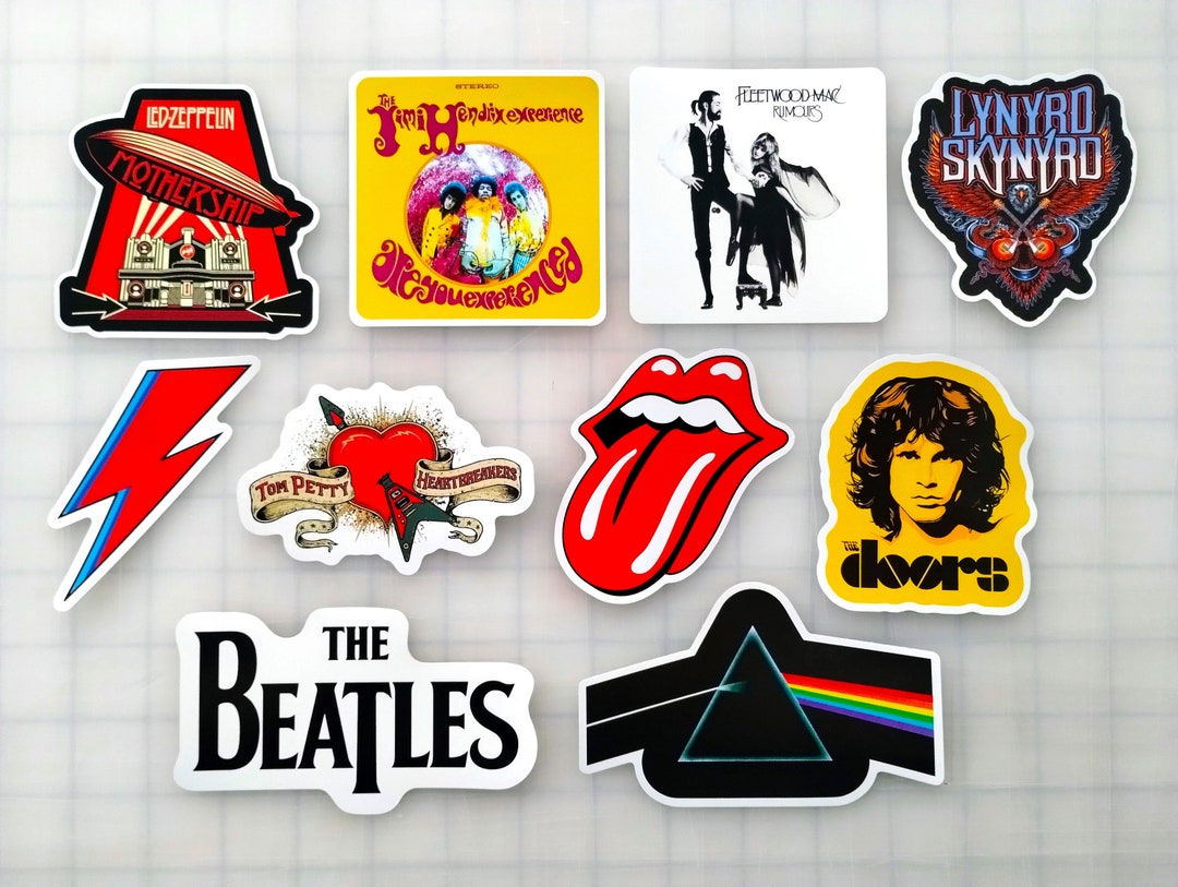 Classic Rock Sticker Pack 10 Stickers Set 1 - Etsy