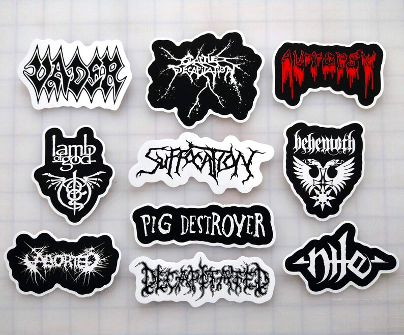 Death Metal Sticker Pack 10 Stickers Set 2 - Etsy