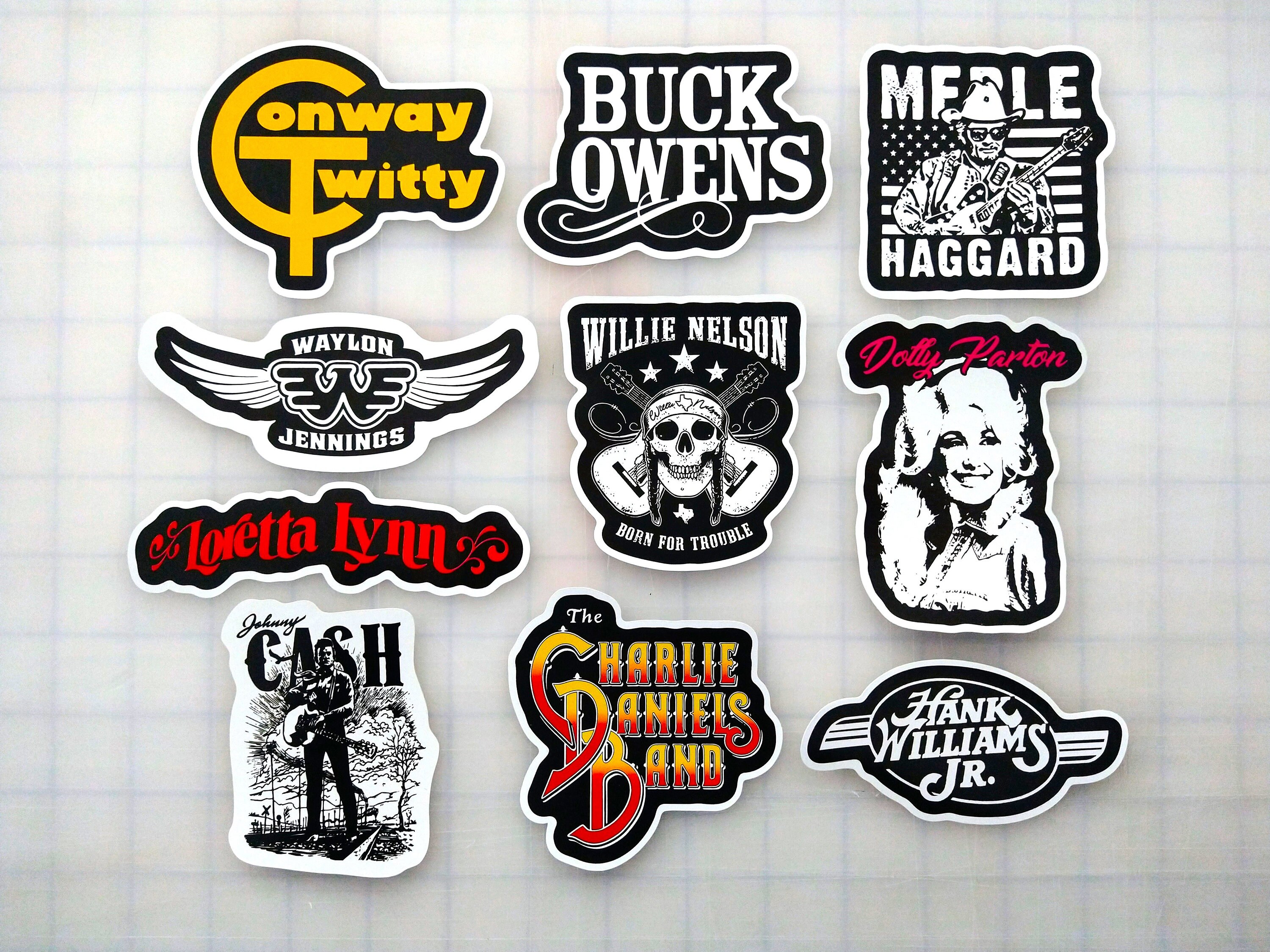 Outlaw Country / Classic Country Sticker Pack 10 Stickers SET 1 - Etsy
