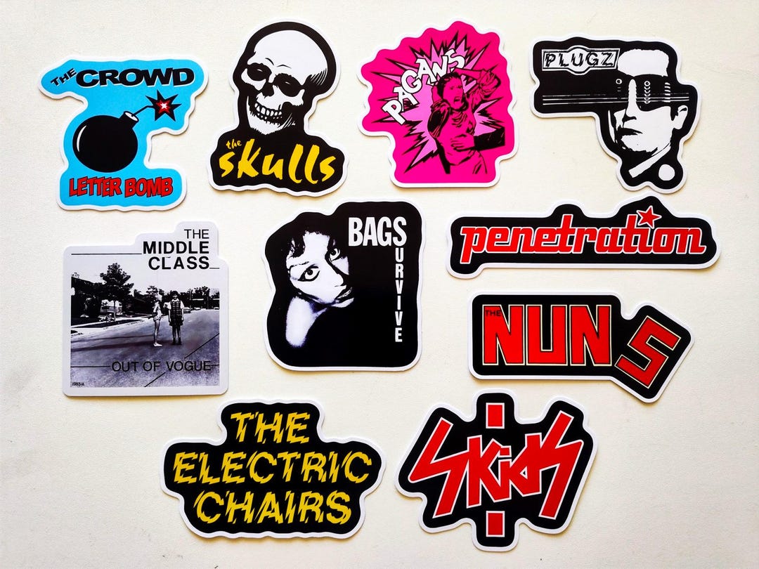 Punk Rock Sticker Pack: Glossy Vinyl Decals, 80s-90s Style - Etsy
