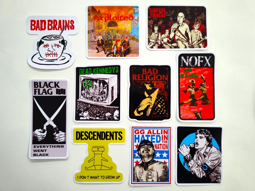 Punk Sticker Pack (10 Stickers) Set 28 Vinyl Decals Rock Thrash Crust ...