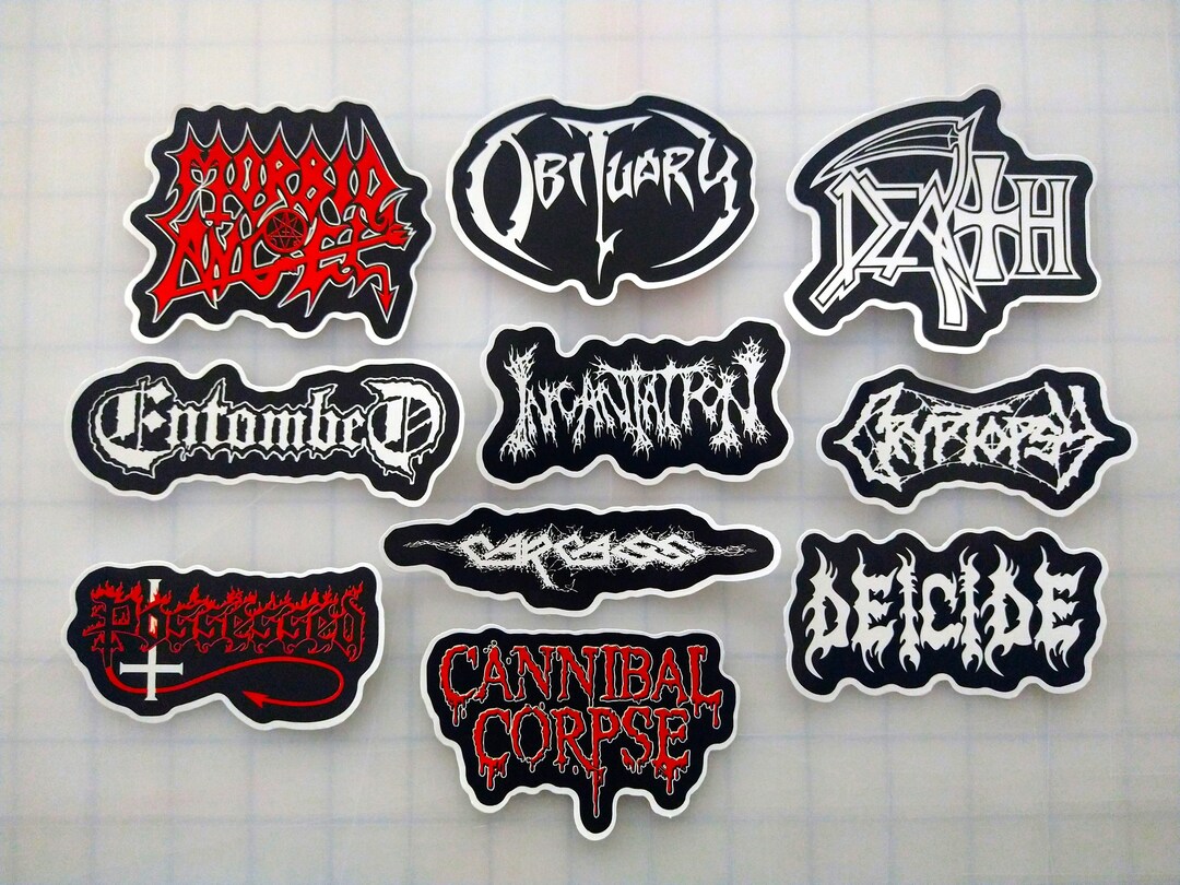 Death Metal Sticker Pack 10 Stickers Set 1 - Etsy