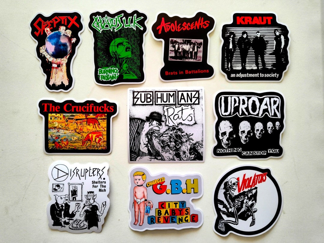 Punk Sticker Pack (10 Stickers) Set 31 Vinyl Decals Rock Thrash Crust ...