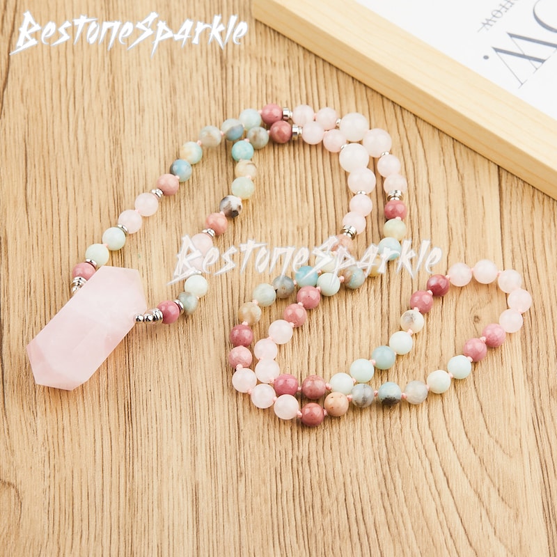 Rhodonite Raw Necklace - Etsy