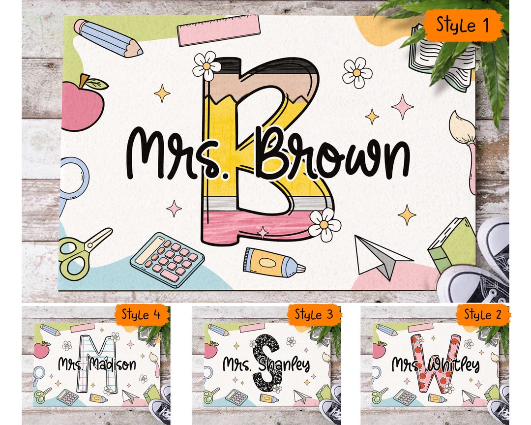 Classroom Decor, Teacher Doormat, Custom Name Classroom Welcome Rug ...
