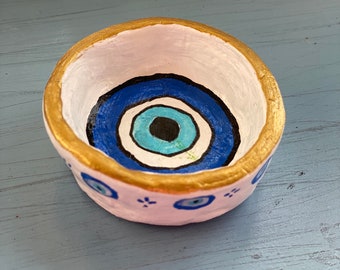 Evil Eye Ring Dish, Handmade Trinket Dish, Clay Jewelry Dish, Witchy ...