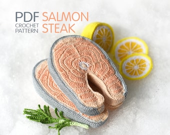 Salmon Steak With Asparagus Crochet Pattern - Etsy