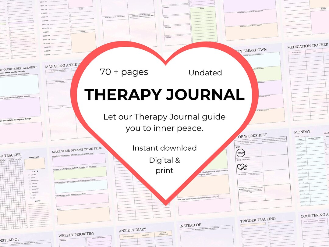 Therapy Journal | Mental Health | Self Care Diary | Reflective Journal ...