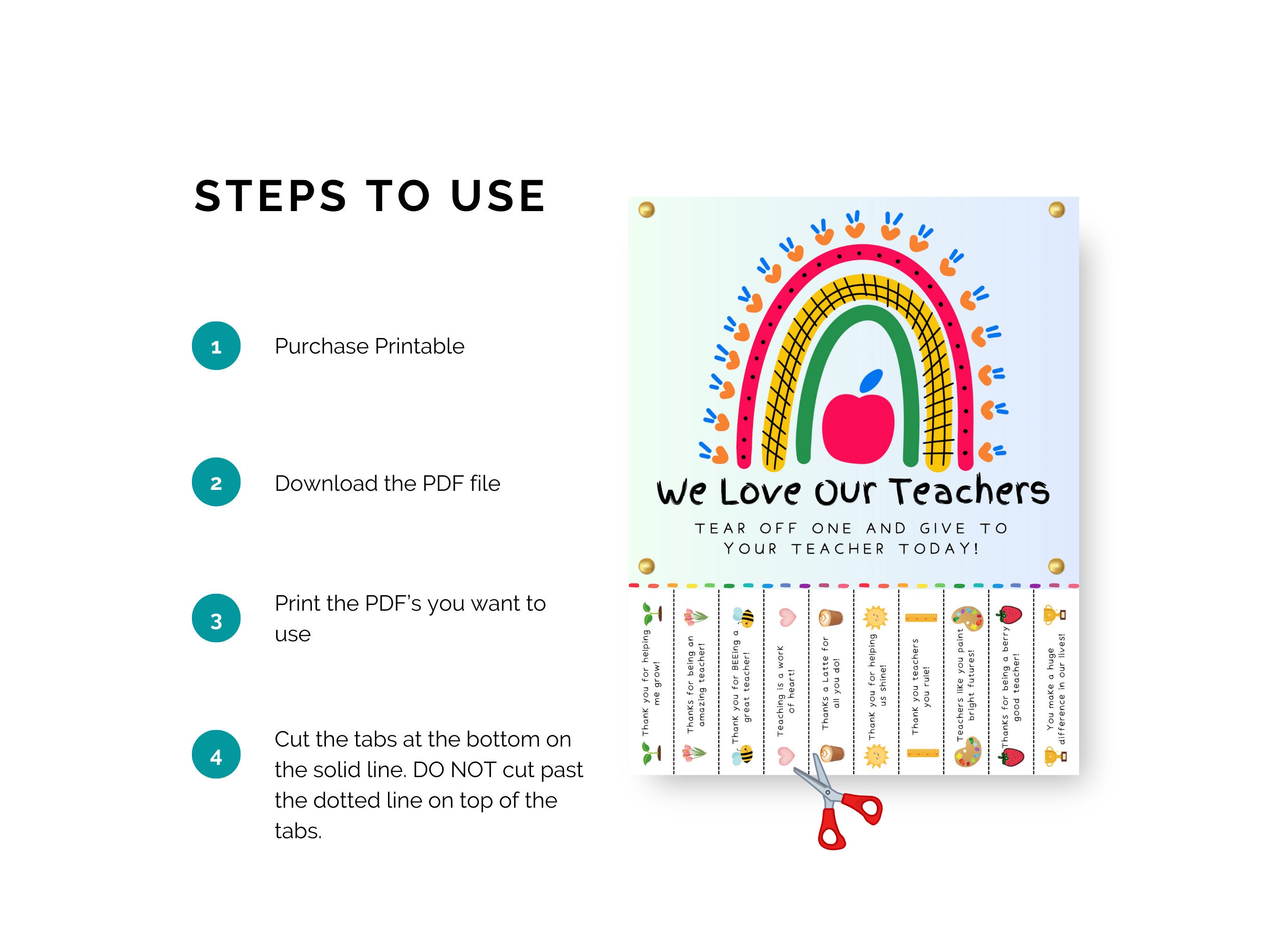 Teacher Appreciation Tear-off Printable Flyer - Etsy