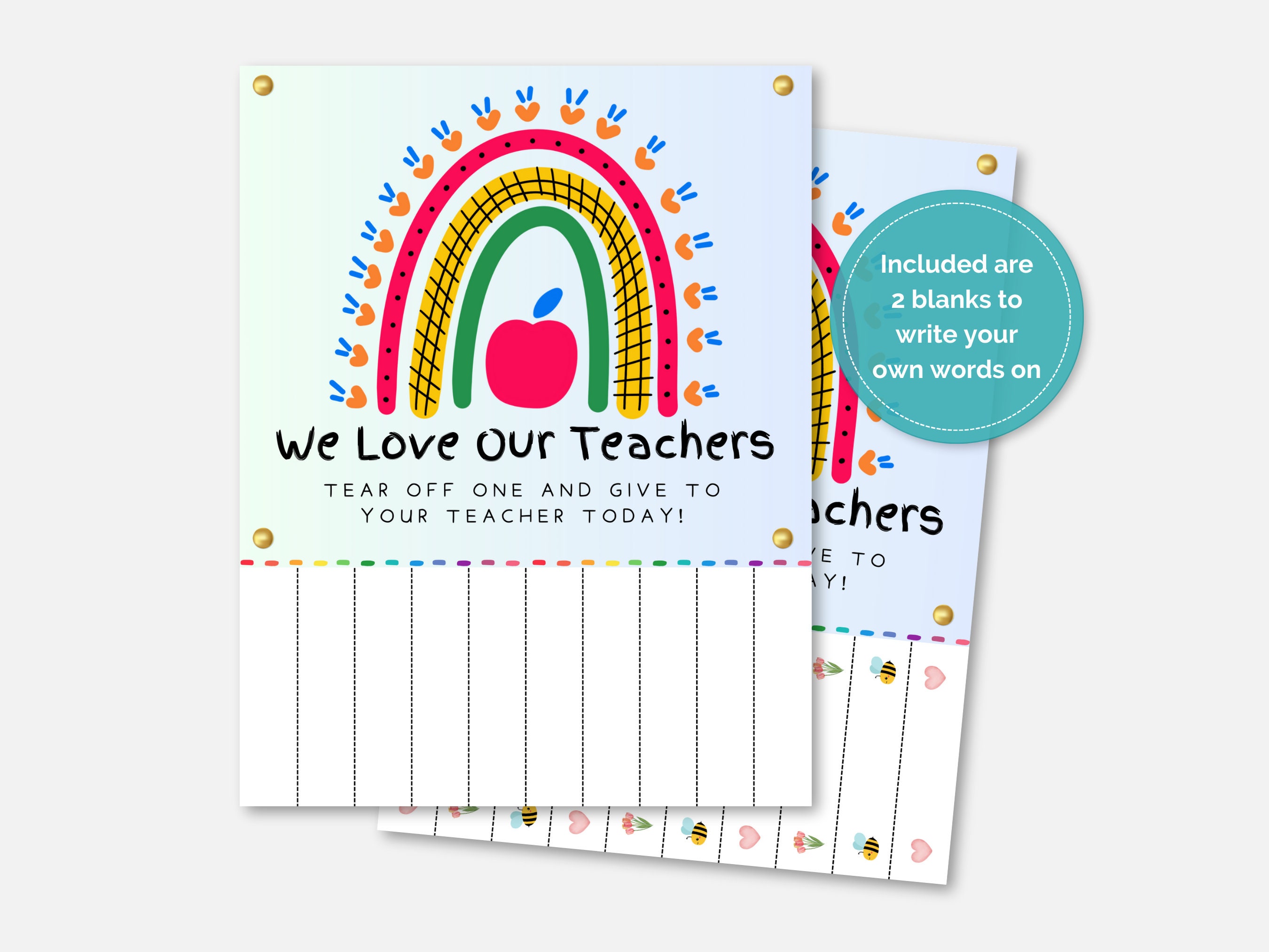 Teacher Appreciation Tear-off Printable Flyer - Etsy