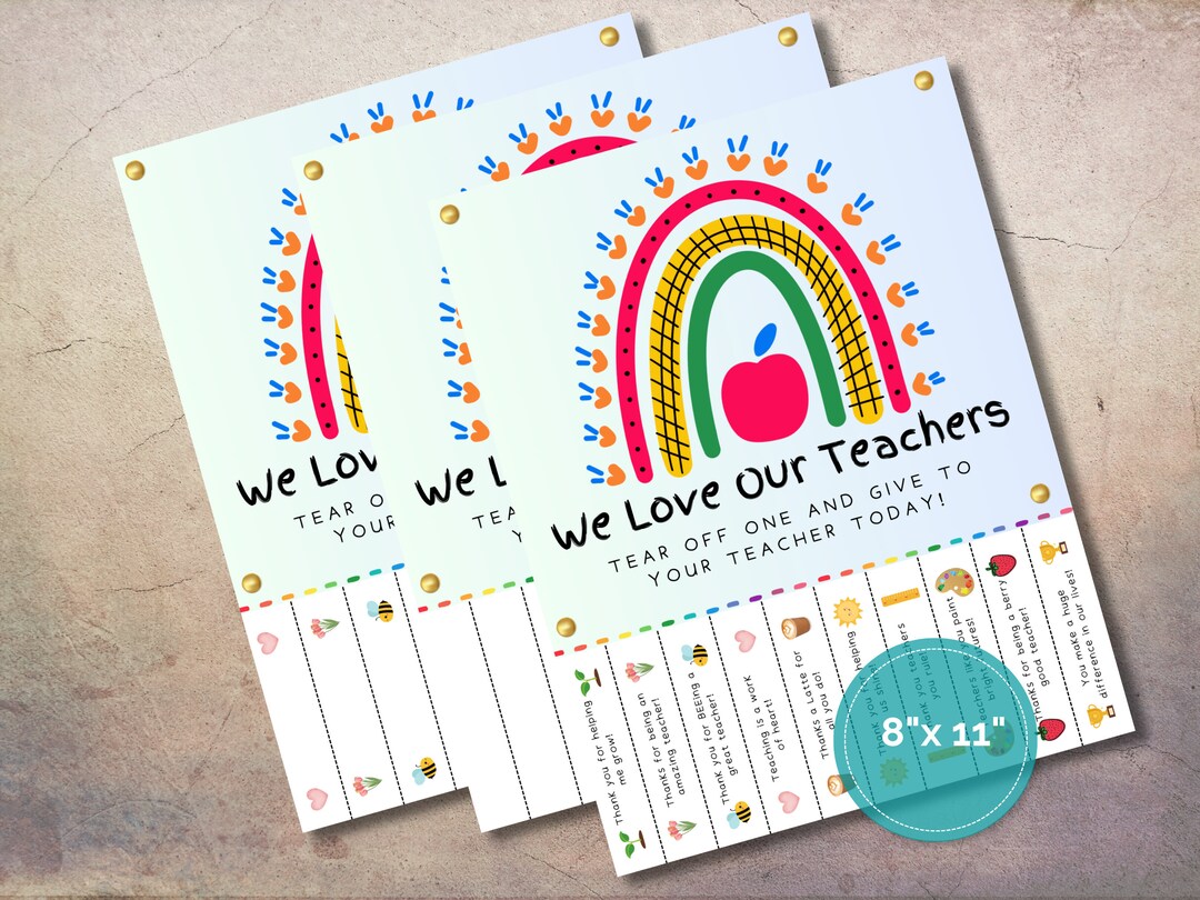 Teacher Appreciation Tear-off Printable Flyer - Etsy