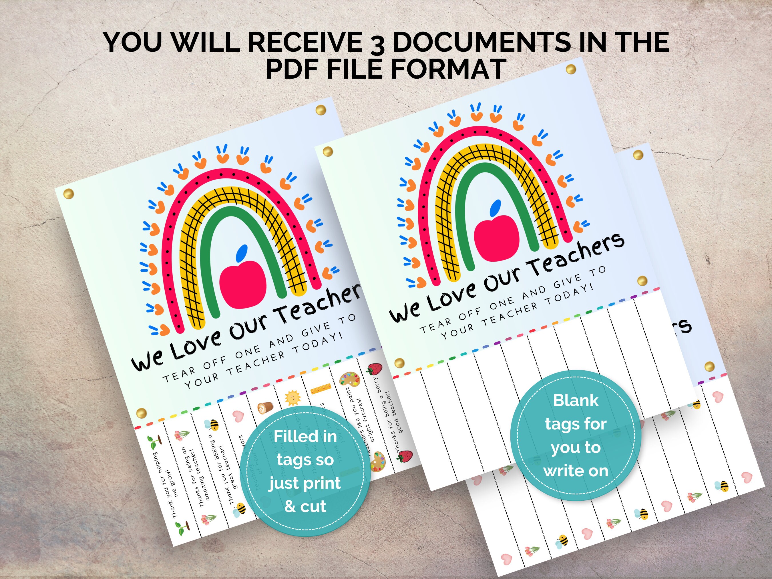 Teacher Appreciation Tear-off Printable Flyer - Etsy