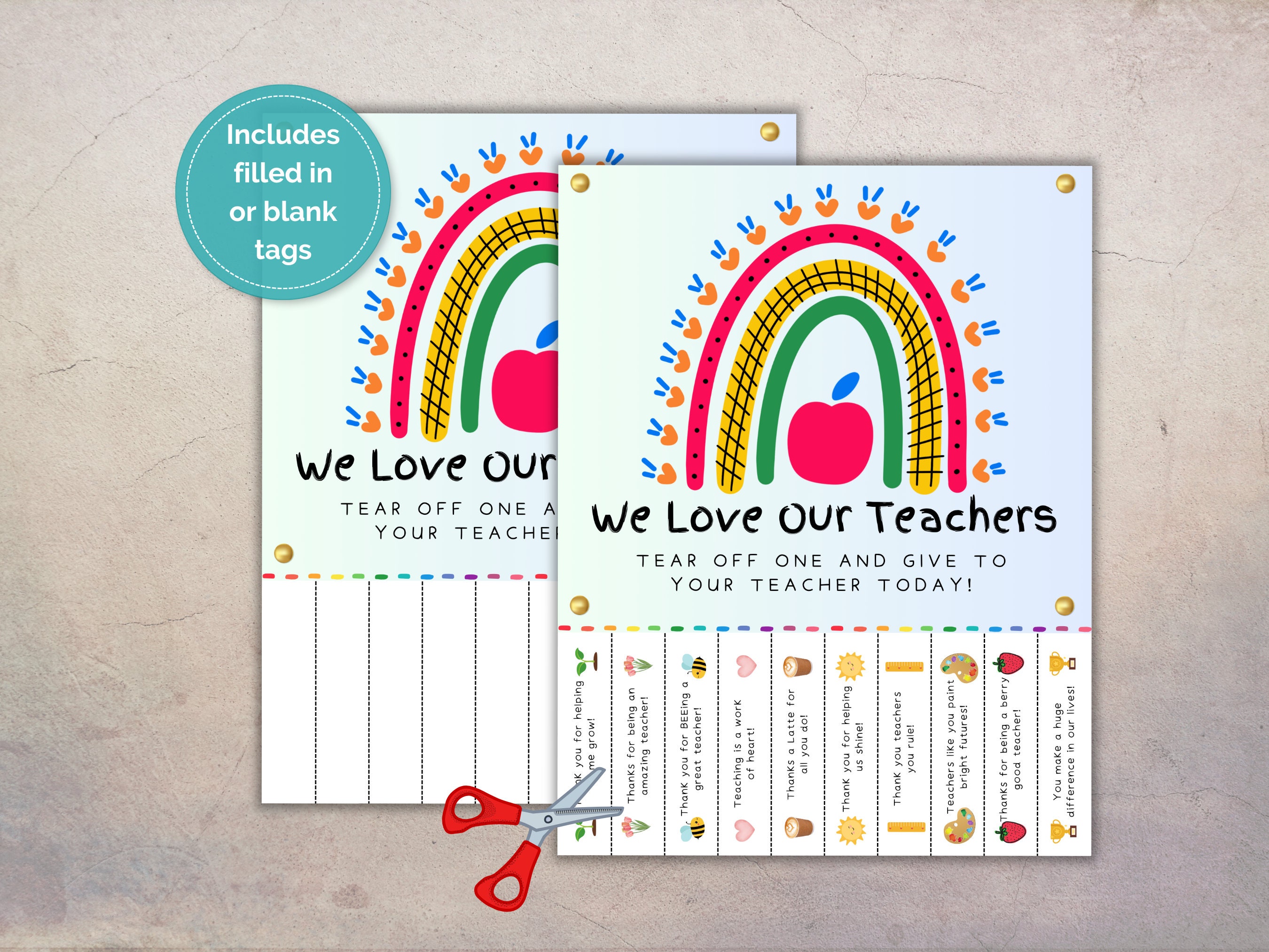 Teacher Appreciation Tear-off Printable Flyer - Etsy