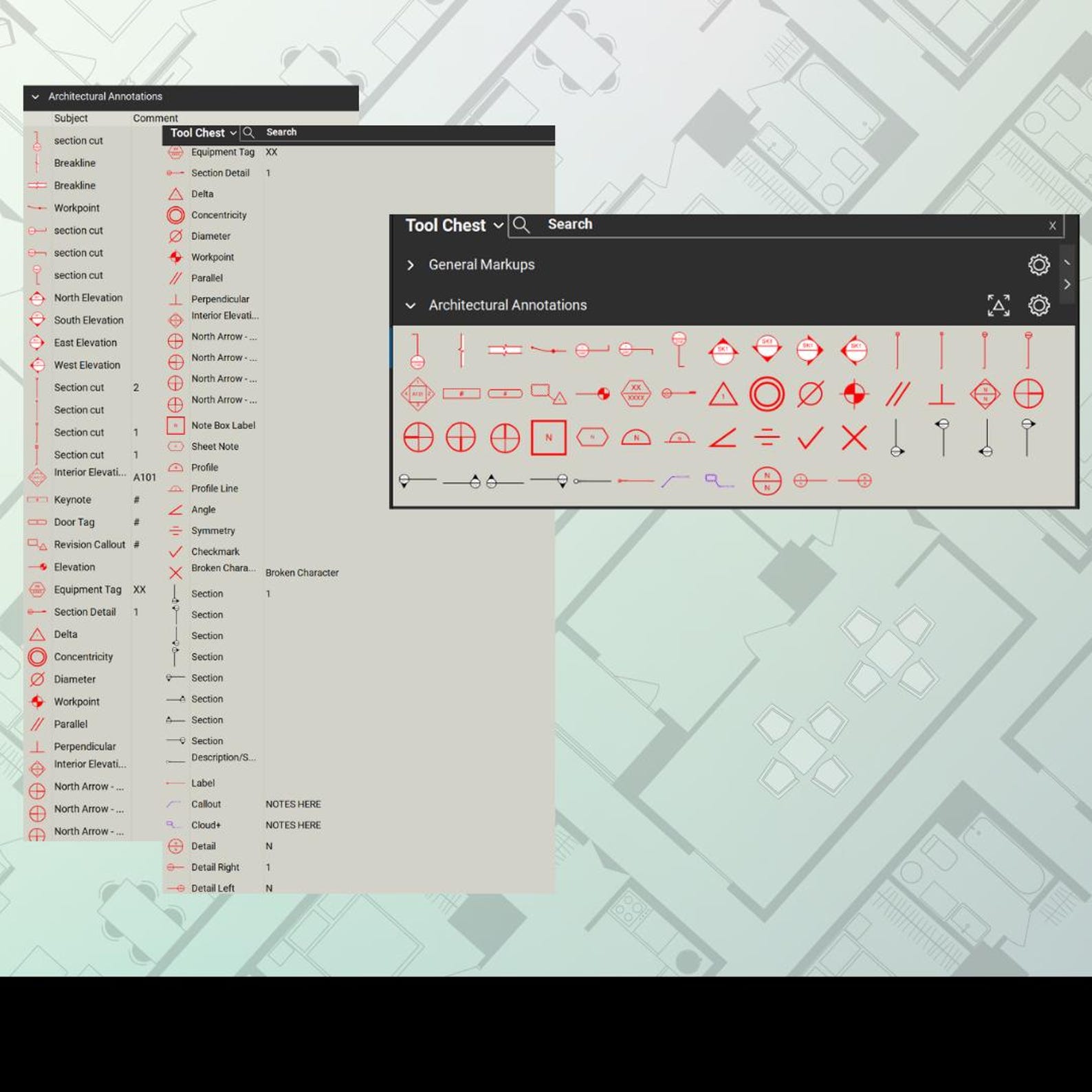 Bluebeam Toolset - Architectural Annotations & Symbols - Etsy