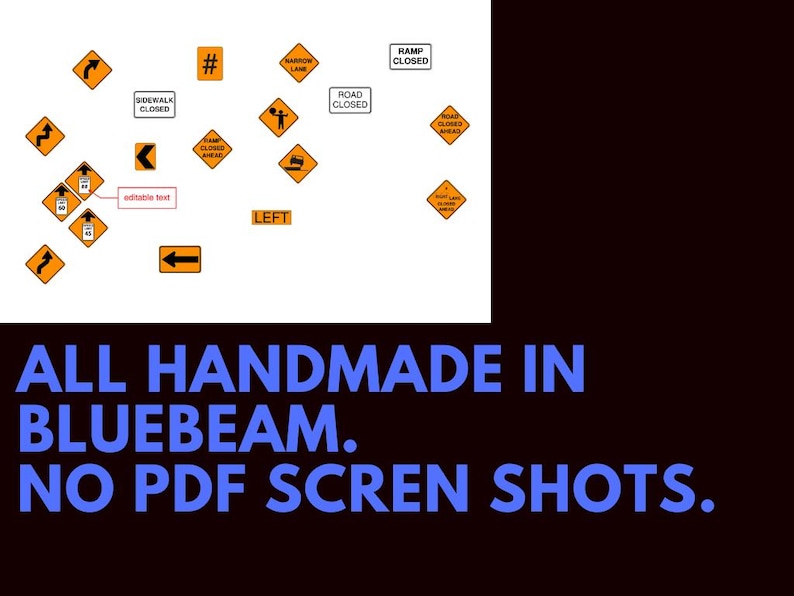 Bluebeam Revu Traffic Control Toolset: 150+ Editable Symbols - Etsy