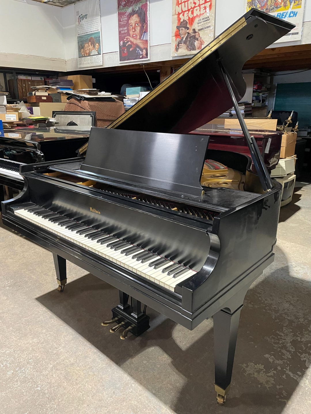 Elegant Baldwin Baby Grand Piano Ebony Satin Finish ORIGINAL KEYS ...