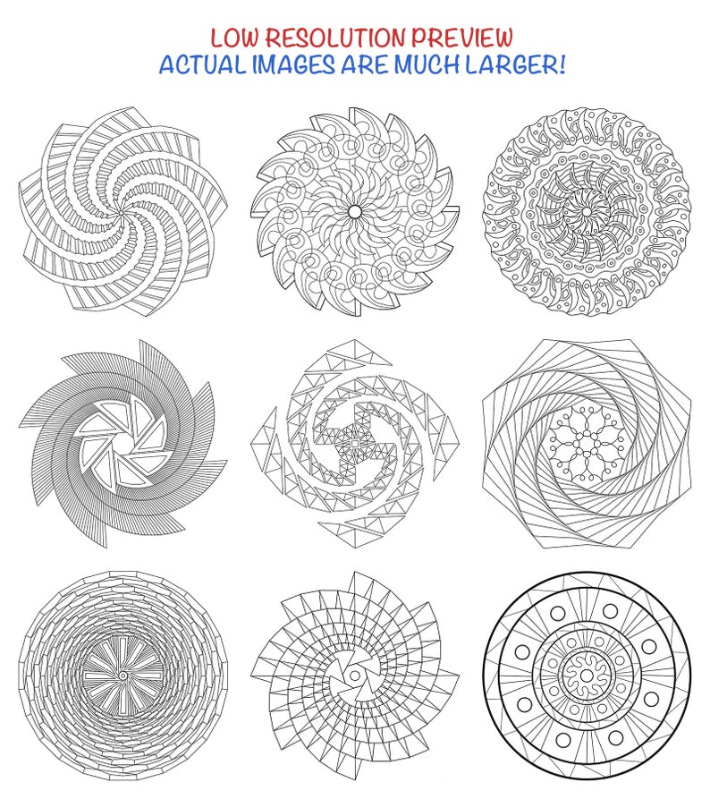 Coloring Book of 16 Mandalas in Motion, Dynamic Mandalas, Beautiful ...