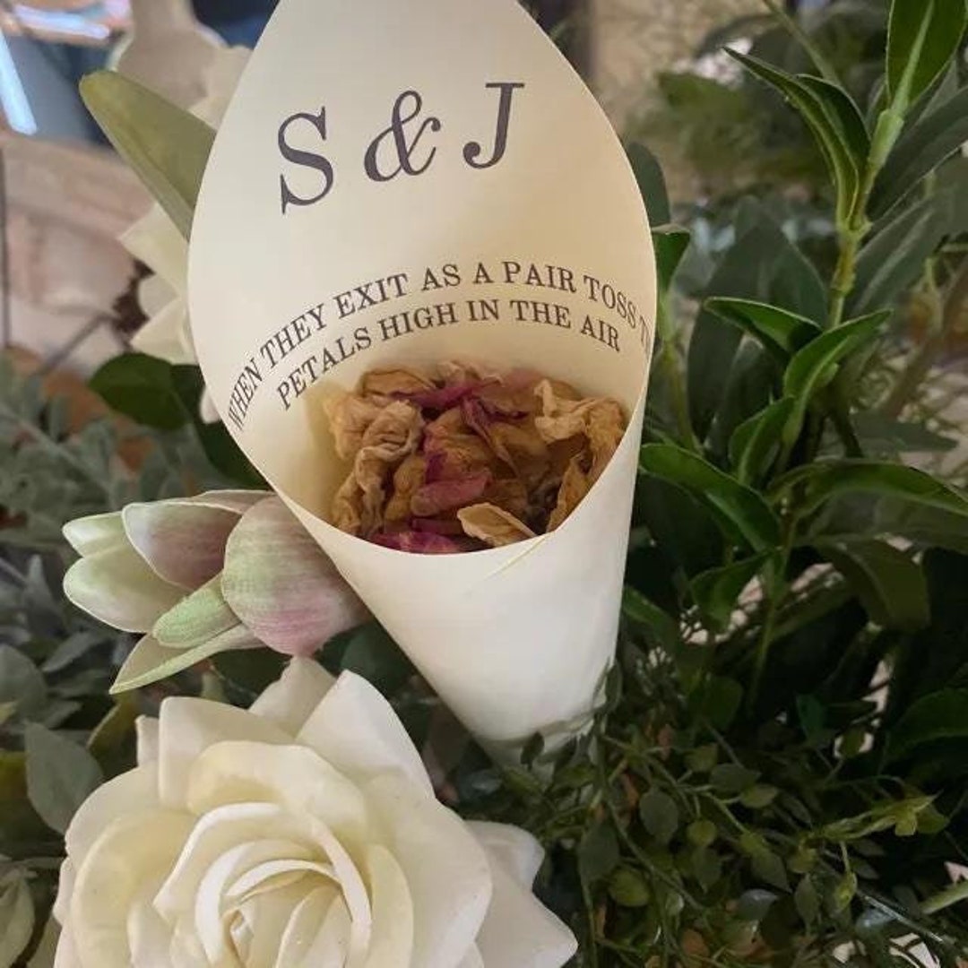 DIY Wedding Cone, Paper Cone, Wedding Toss, Confetti Toss, Petal Cone ...