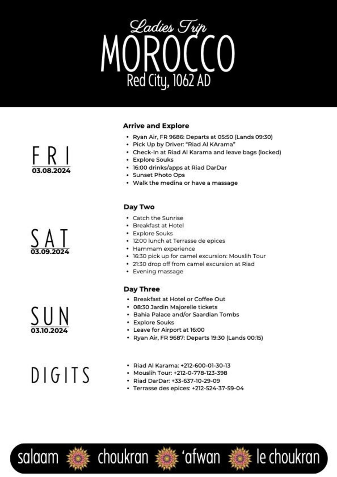 Three Day Travel Itinerary Template editable - Etsy UK