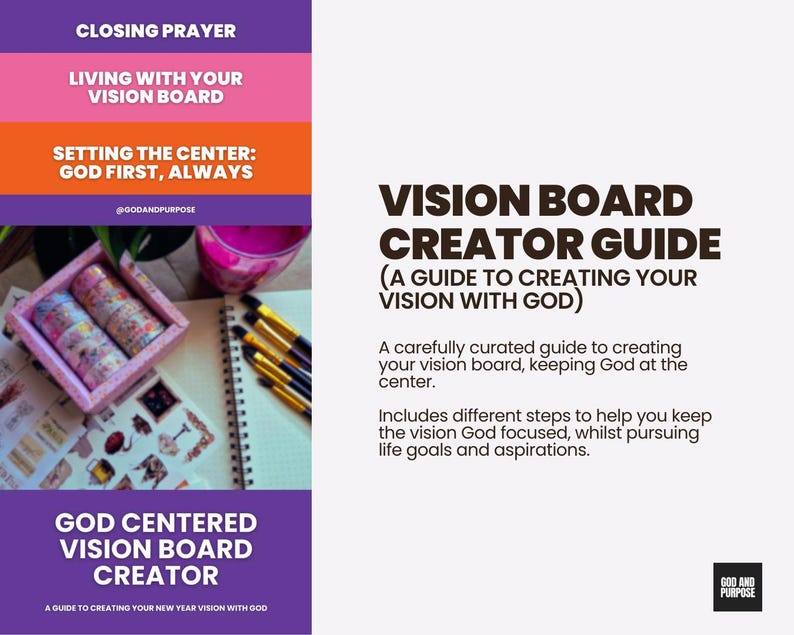 2026 Christ Centered Vision Board Kit | Faith Based Prayer Board ...