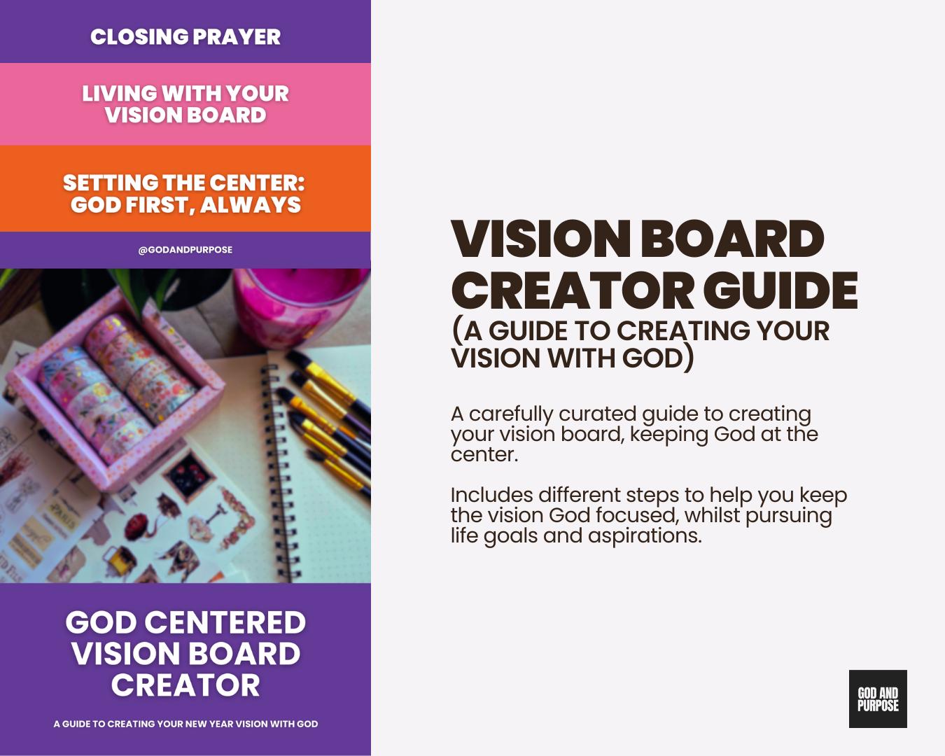 2026 Christian Vision Board Kit | God Centered Goals, Affirmations ...