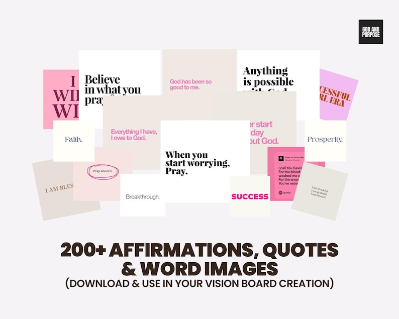 2026 Christ Centered Vision Board Kit | Faith Based Prayer Board ...