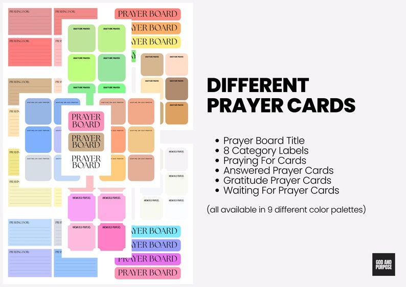 Christian Prayer Board Kit | Printable Scripture Cards (digital ...