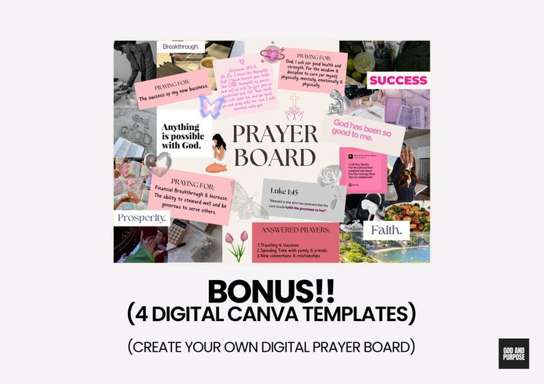 Christian Prayer Board Kit | Printable Scripture Cards (digital ...