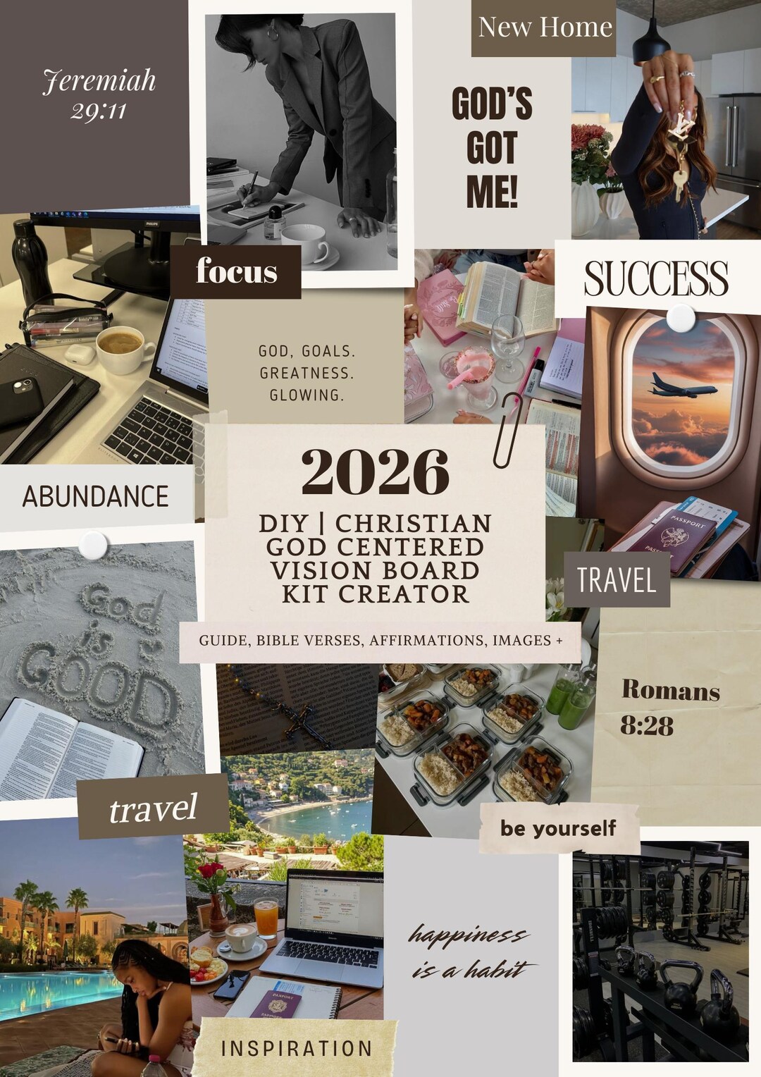 2026 Faith Based Vision Board Kit | Christian Prayer Board Creator ...