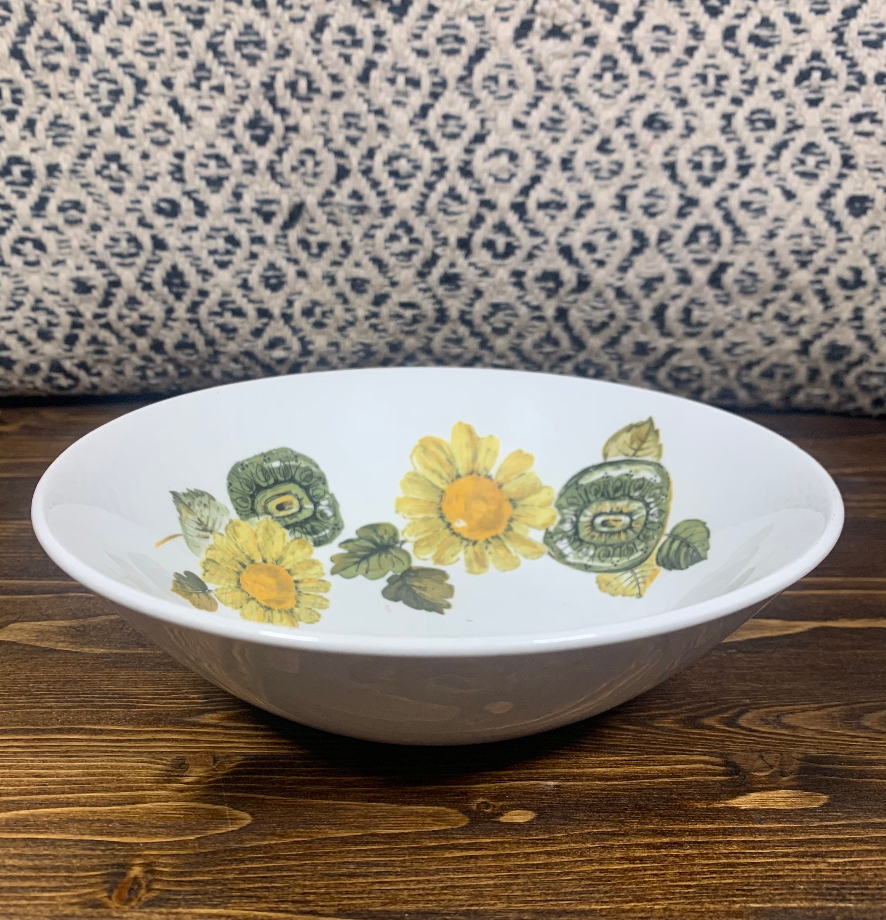 Johnson Bros Sunflower Bowl, Snow White Ironstone, 1970s, Retro ...