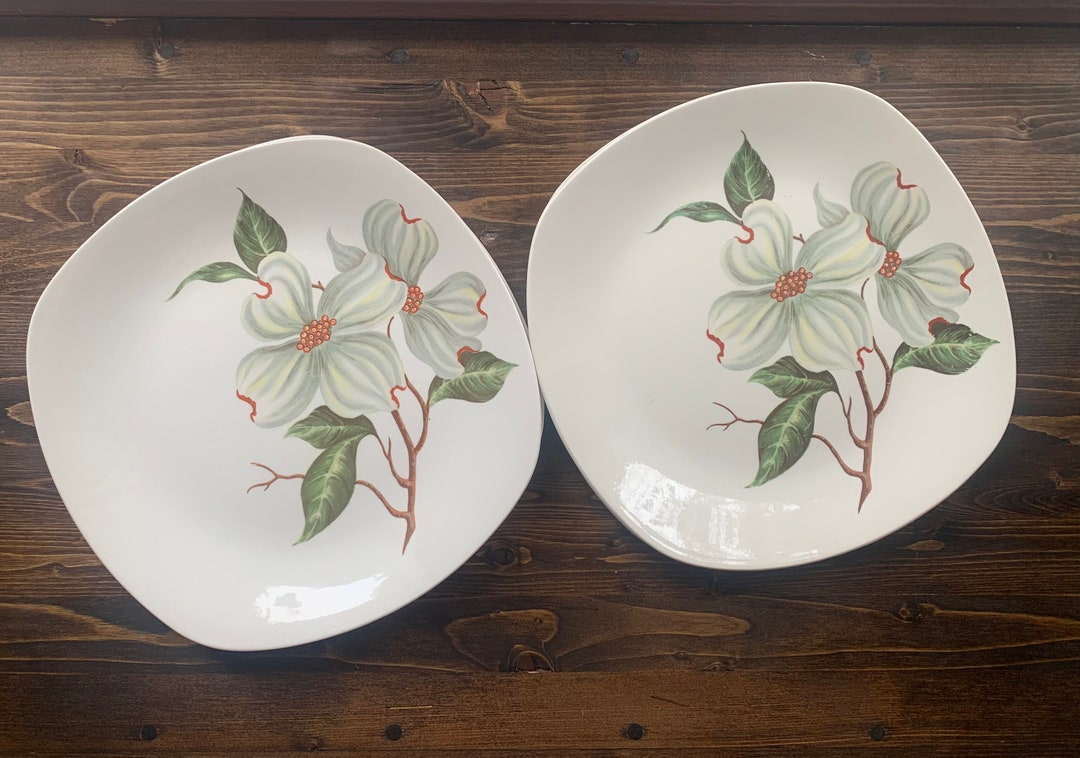 Dogwood Vintage Stoneware Dinner Plates, Set of 4, Midwinter Stylecraft ...