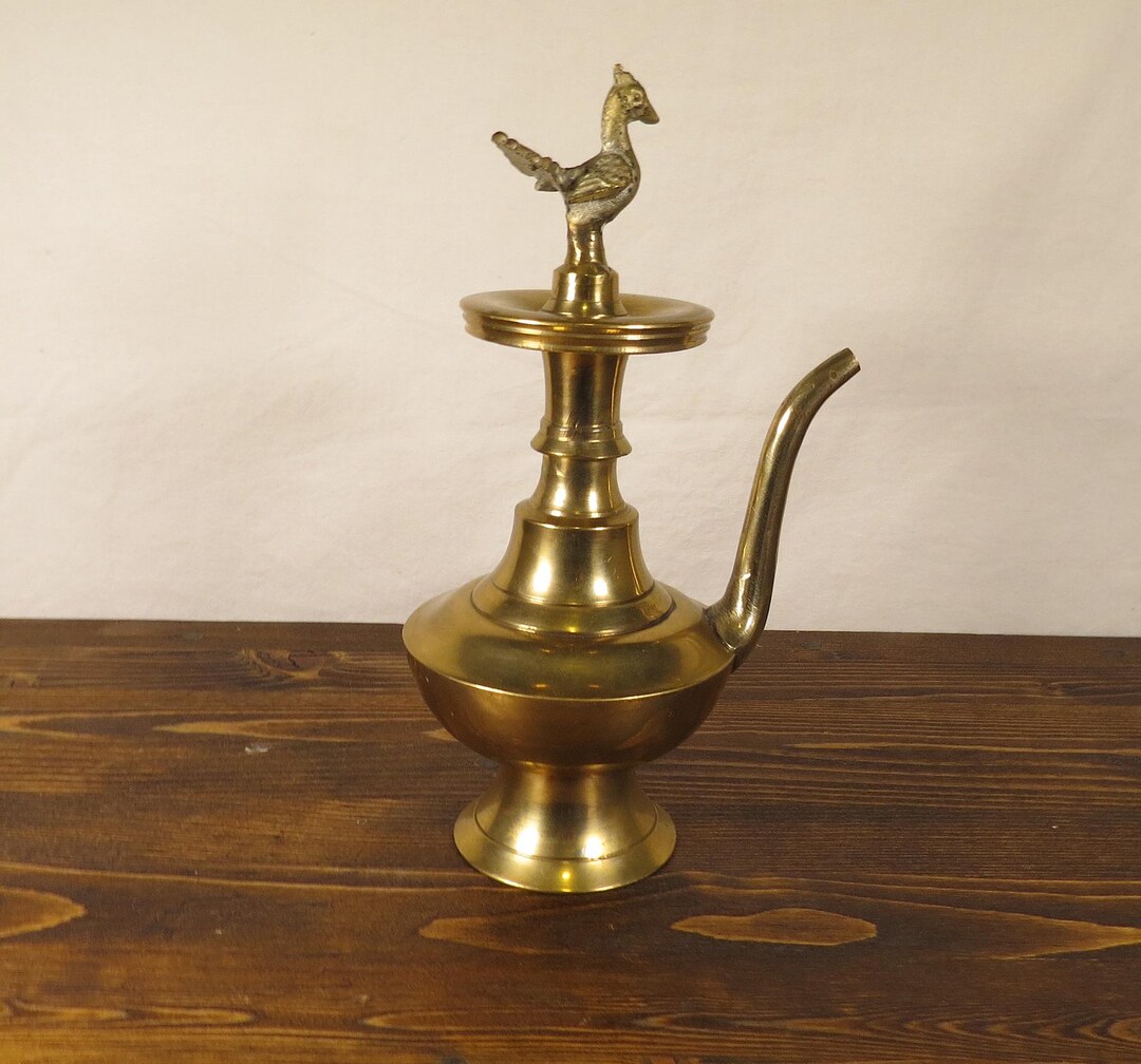 Nepali Brass Ceremonial Water Vessel With Bird, Pitcher, Traditional ...