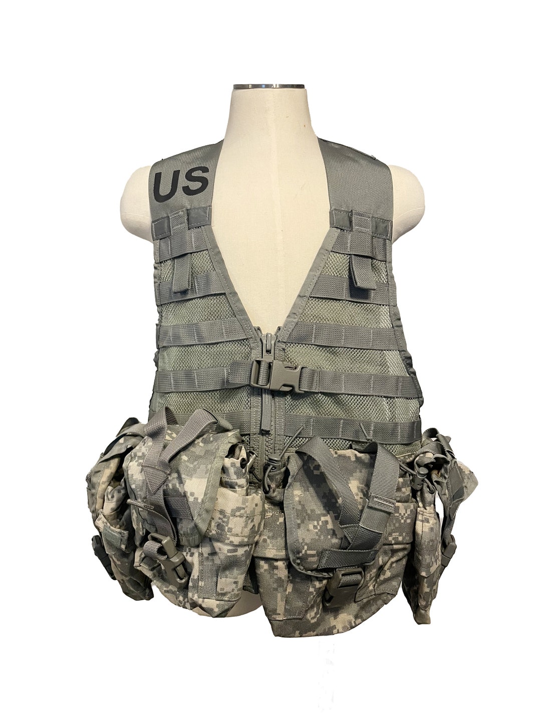 Authentic Molle II USGI FLC Tactical Load Carrying Vest W/ 4 Pouches ...