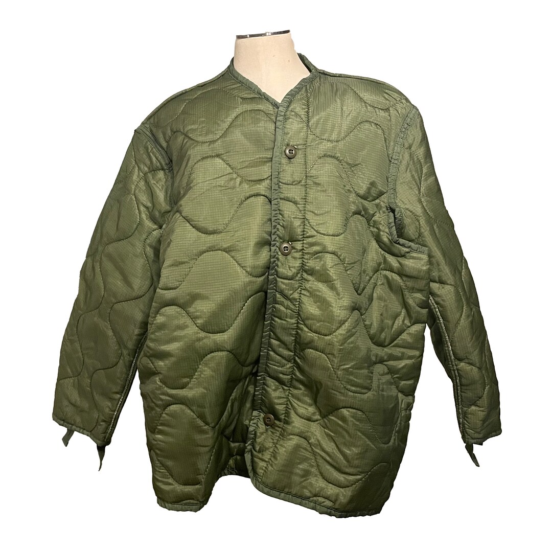 Military Field Jacket Cold Weather Liner Quilted M-65 OD Green Medium ...