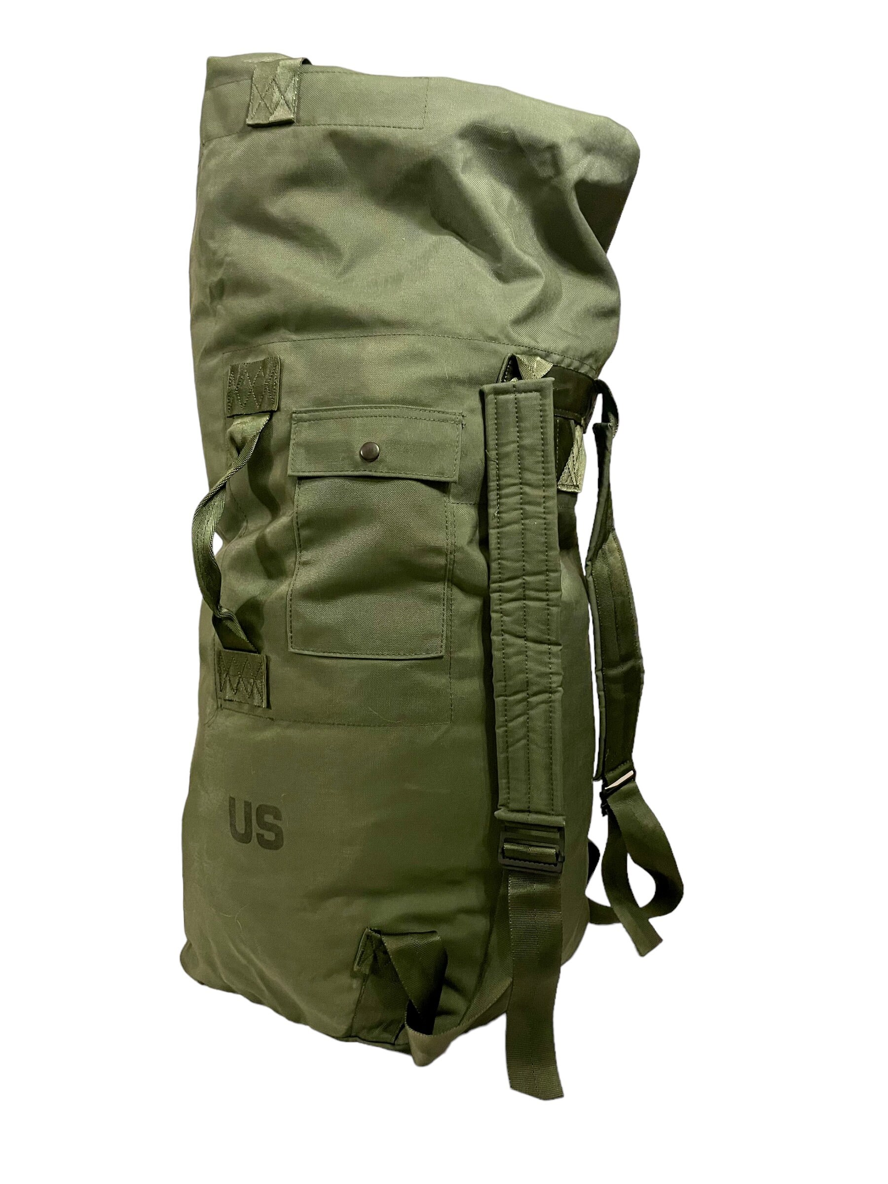 Military Duffle Bag USGI OD Green Nylon Sea Bag Carry Straps Army ...