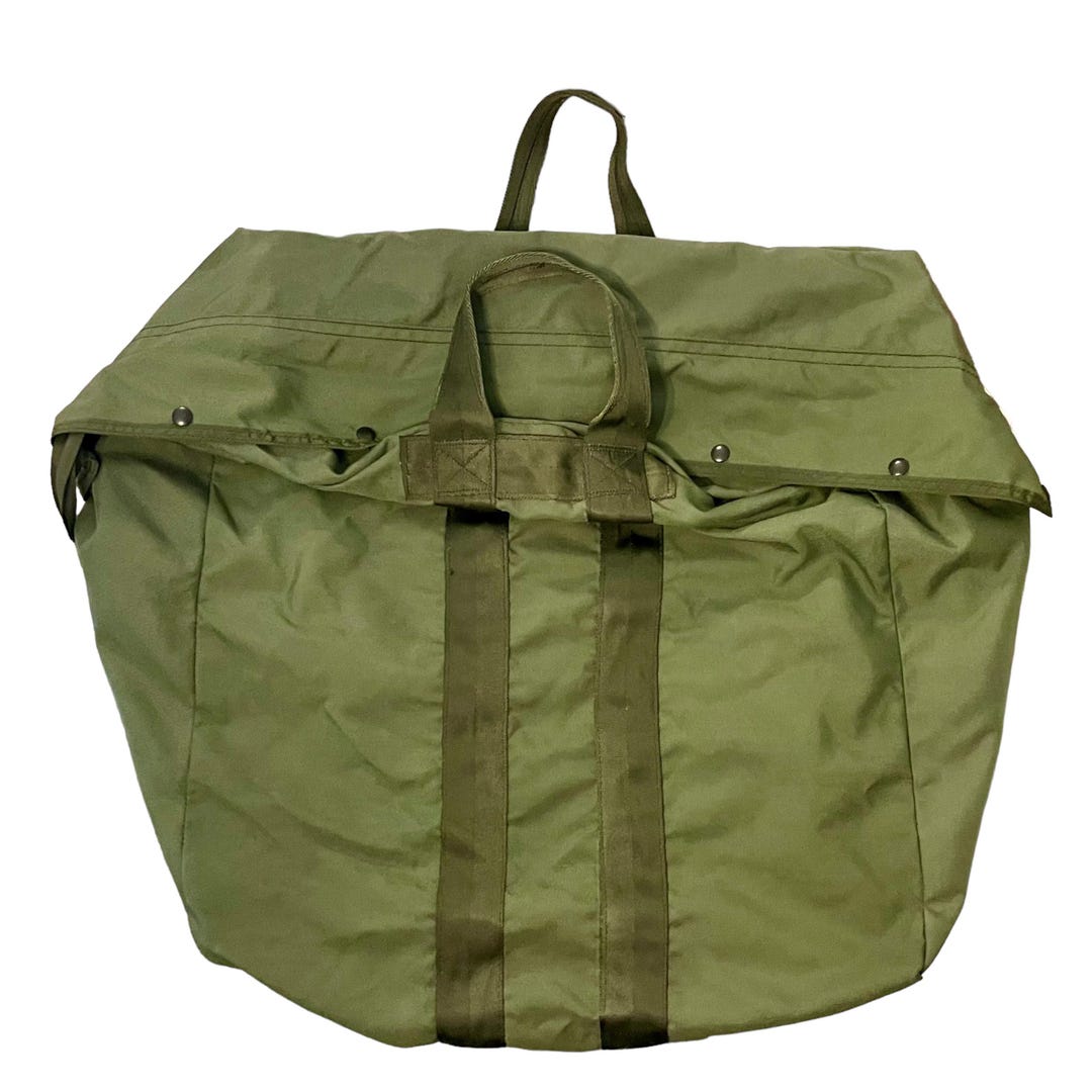 USGI Helmet Kit Bag Flyers Kit Bag OD Green Nylon Flight Duffle Bag EXC ...