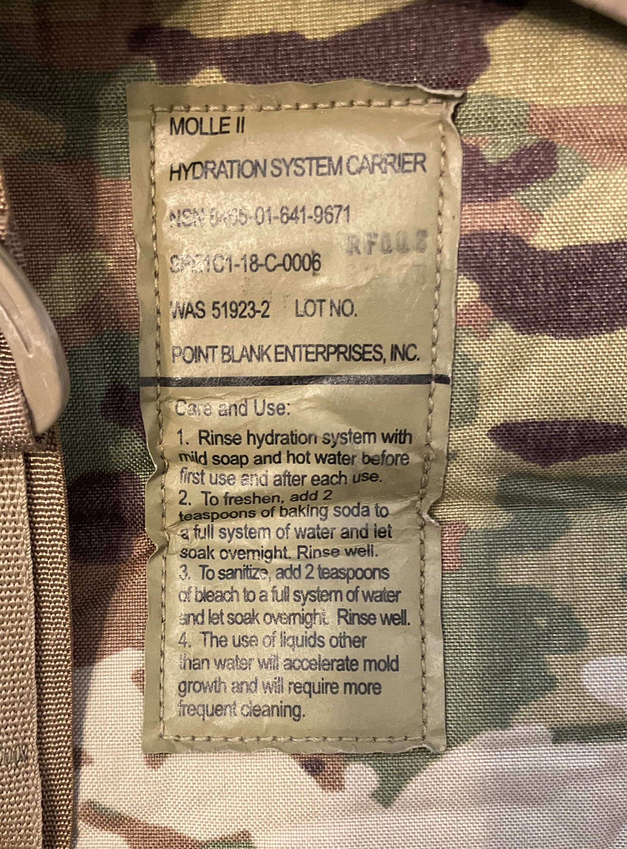 Authentic U.S Army Molle II Hydration Carrier System OCP Multicam ...