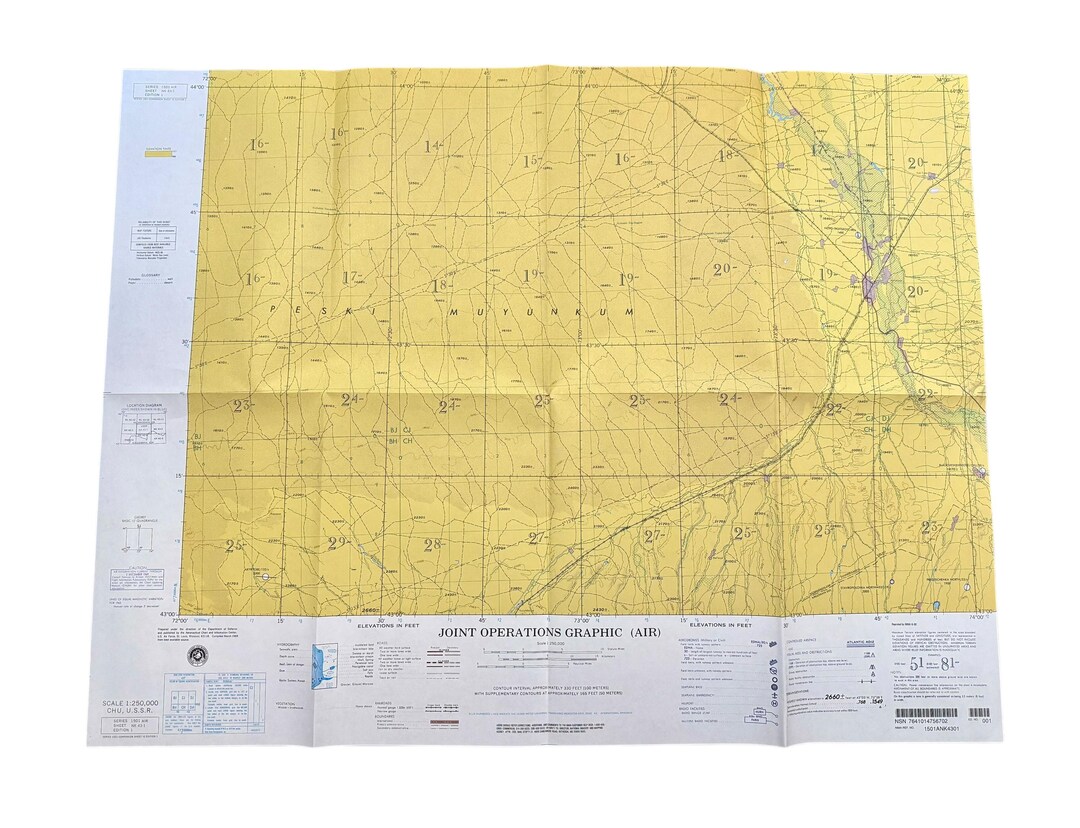 1969 NIMA Military Topographic Map of Chu, USSR Joint Operations ...