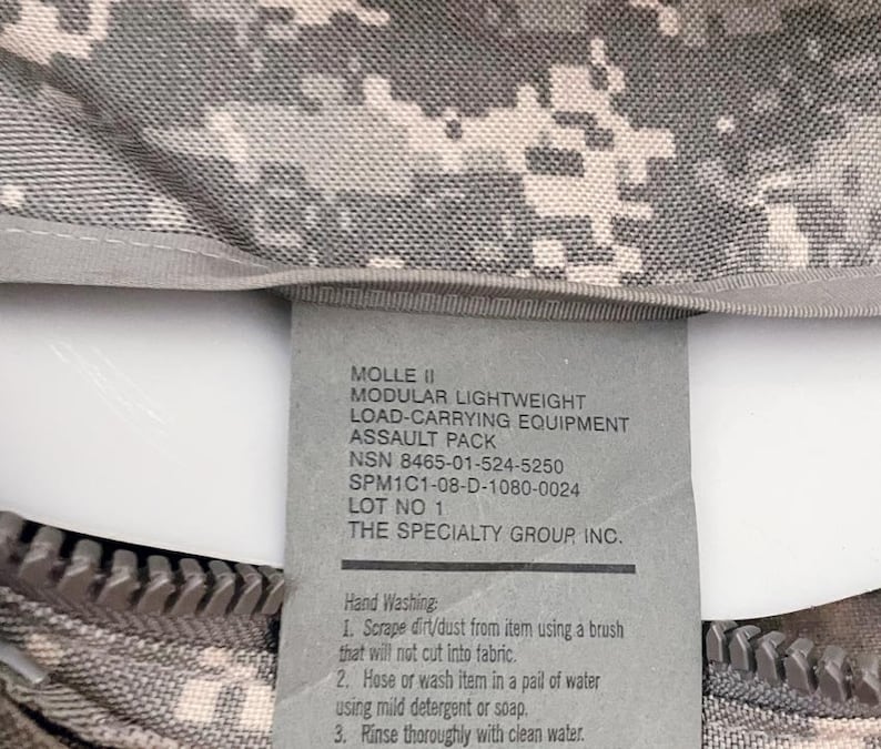USGI Military ACU Molle II 3 Day Assault Pack Backpack W/ Stiffener ...