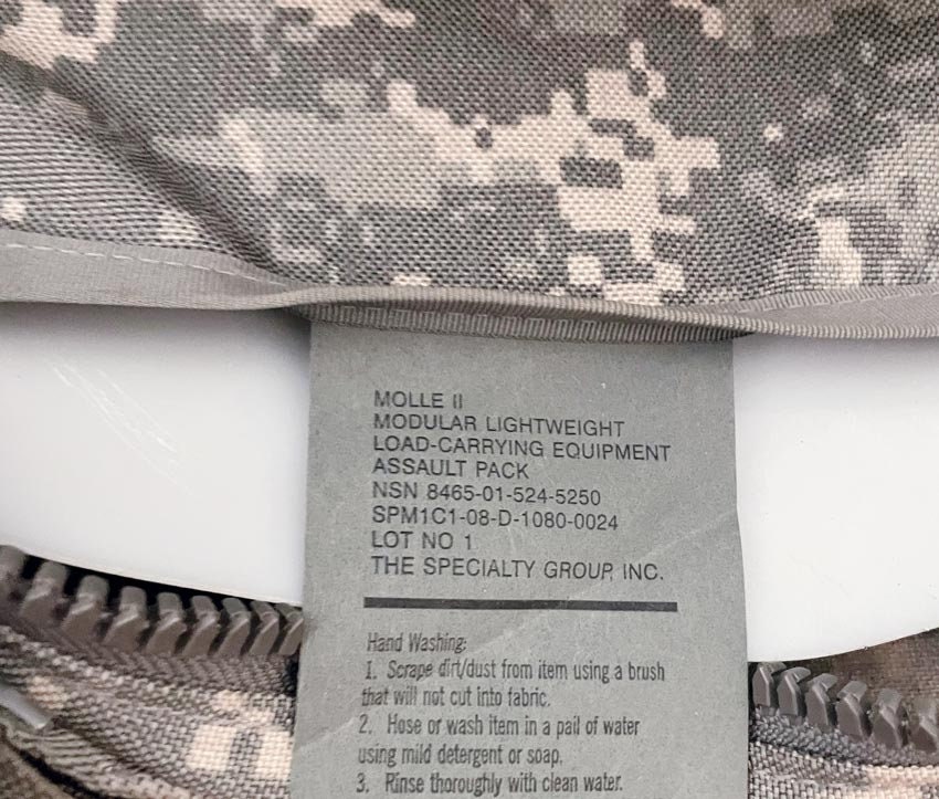 USGI Military ACU Molle II 3 Day Assault Pack Backpack W/ Stiffener ...