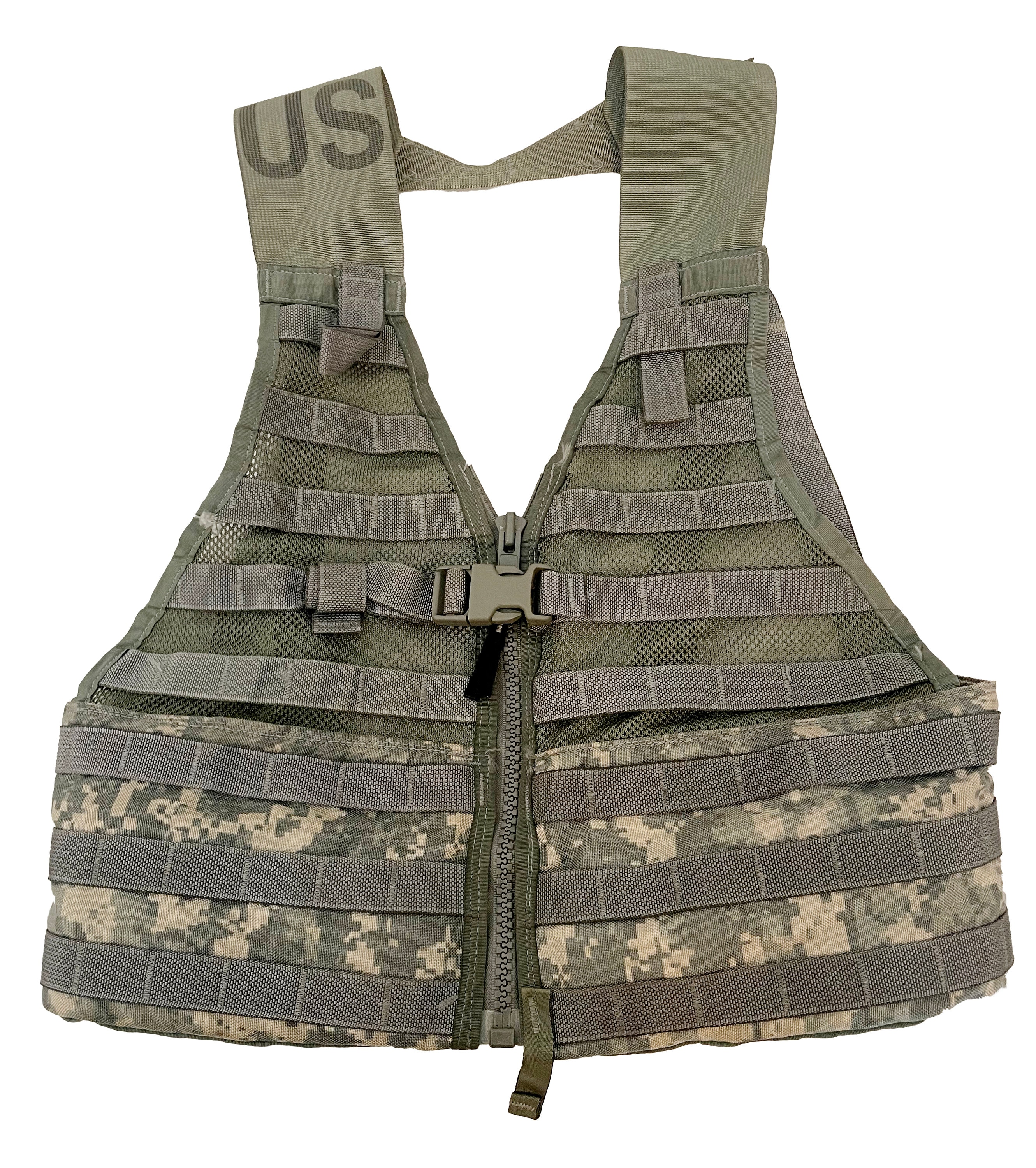 Authentic U.S Military Fighting Load Carrier Vest W/ 4 Molle II Pouches ...