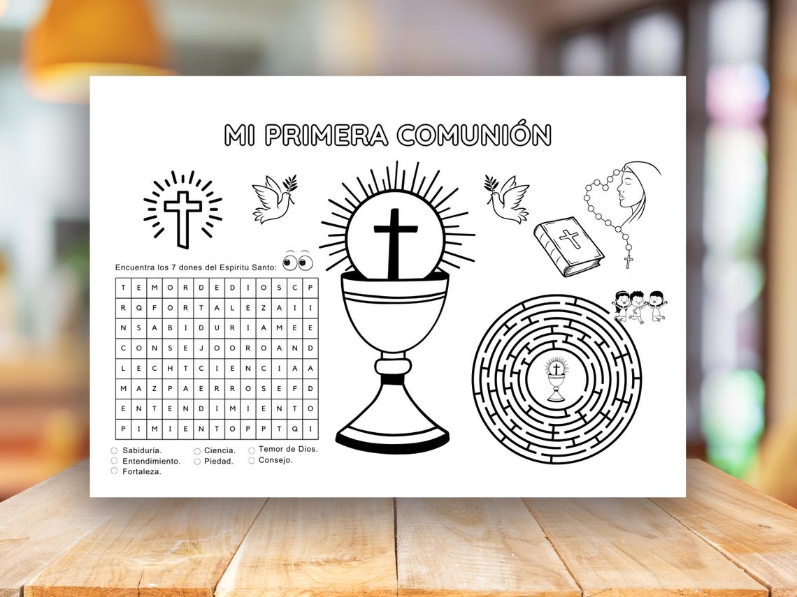 First Communion Coloring Sheet / Catholic Activity Sheet / Catholic ...