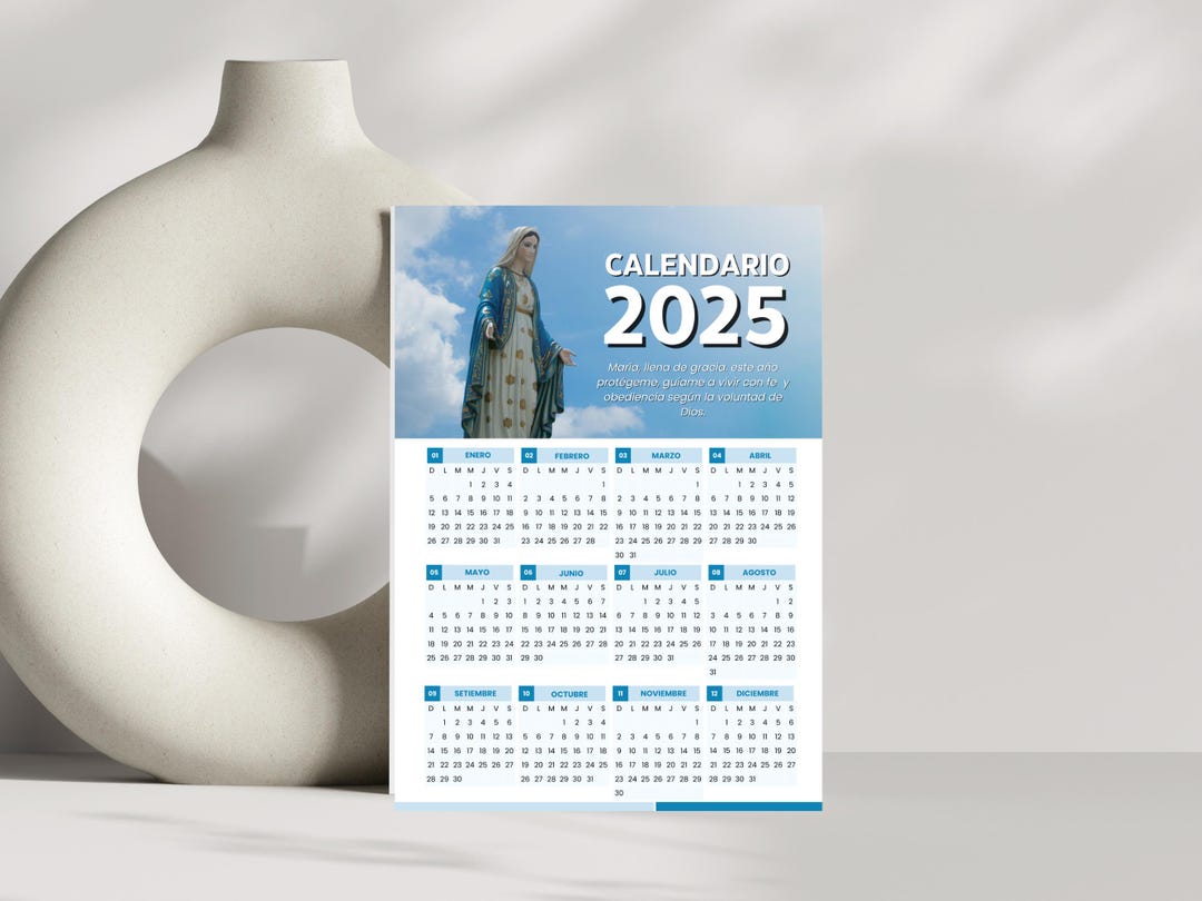 2025 Virgin Mary Calendar Catholic Religious Calendar With Image of the ...
